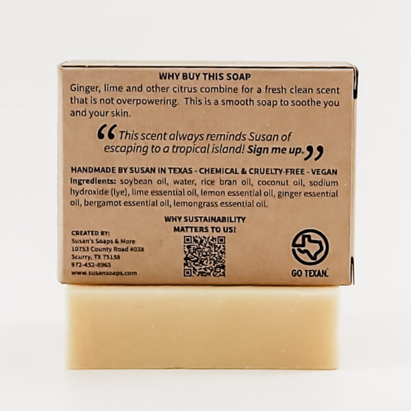 Ginger Lime Soap - Handmade & All Natural - Susan's Soaps & More