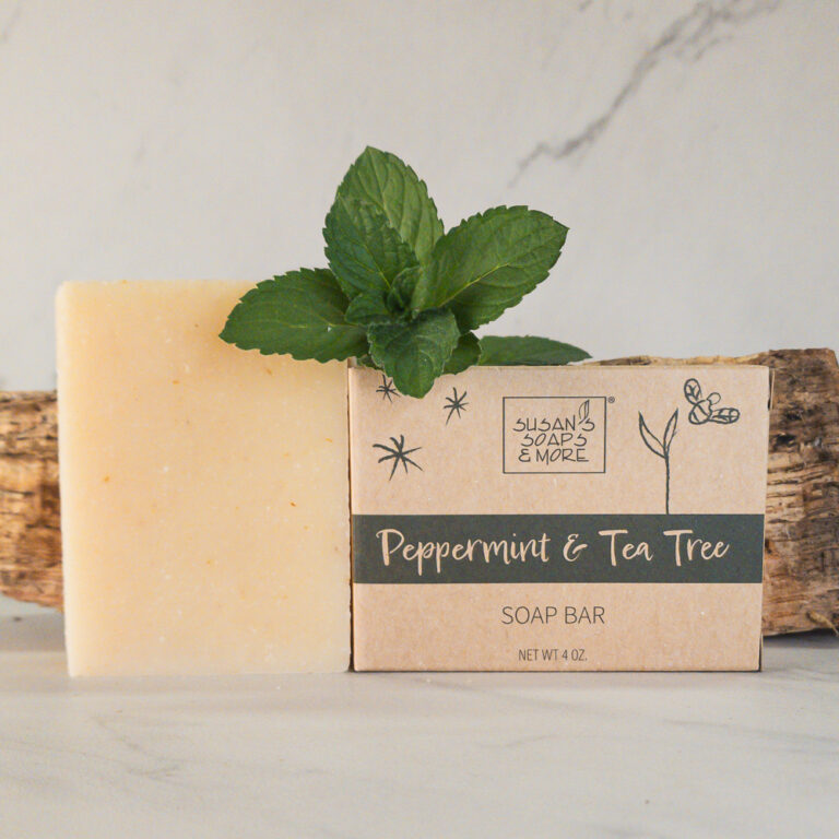 Peppermint and Tea Tree Soap created with essential oils!
